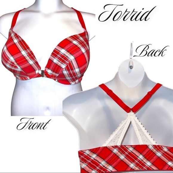 Cacique | Intimates & Sleepwear | Torridbrand Sweet Redplaid Plunge ...